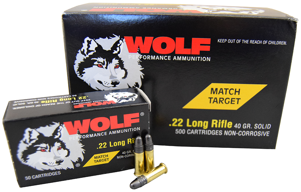 Wolf Match Target .22 Long Rifle Match Grade Ammo 500 Round Brick